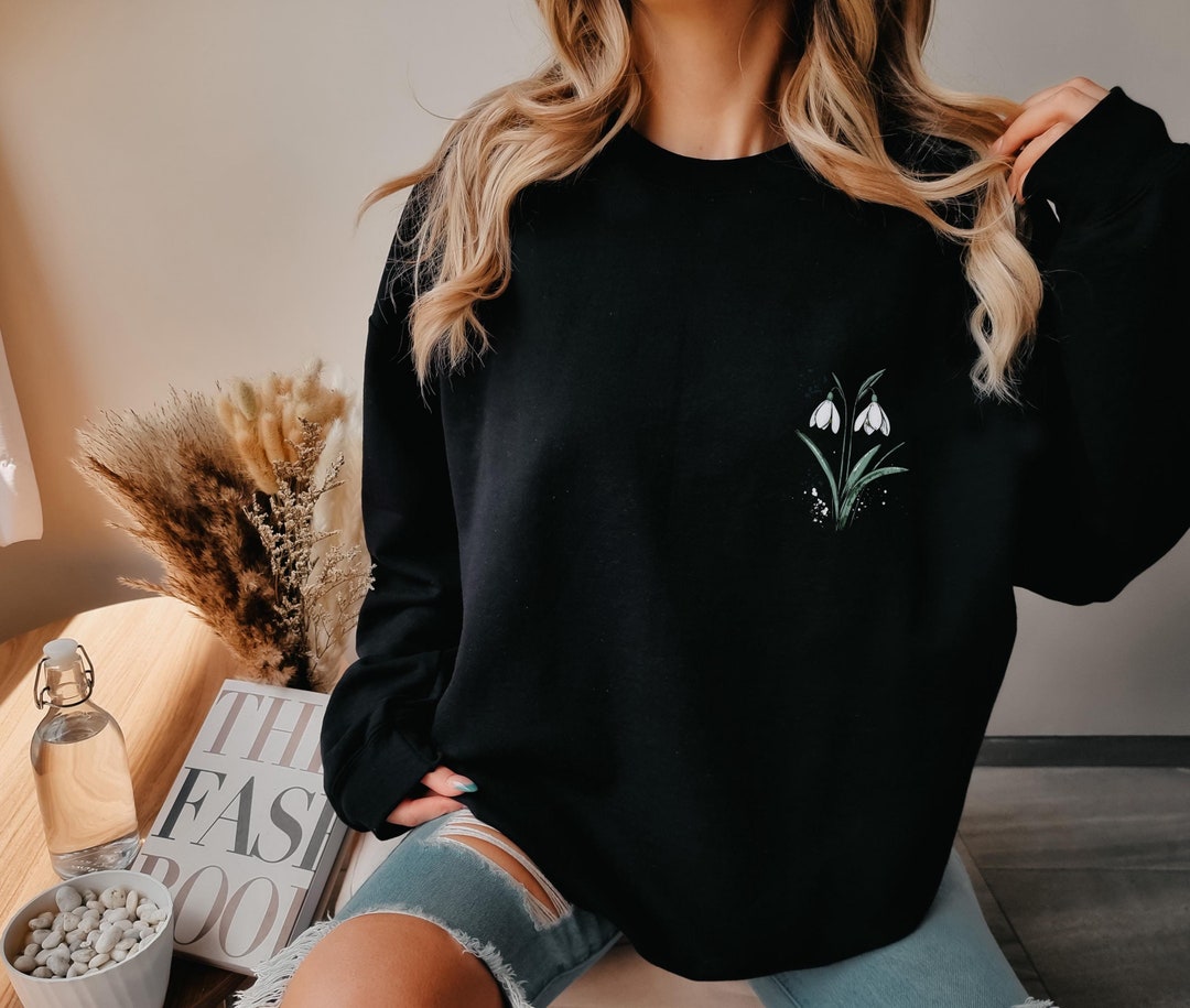 Snowdrop Flower Sweater Birth Flower Sweatshirt Vintage Floral ...