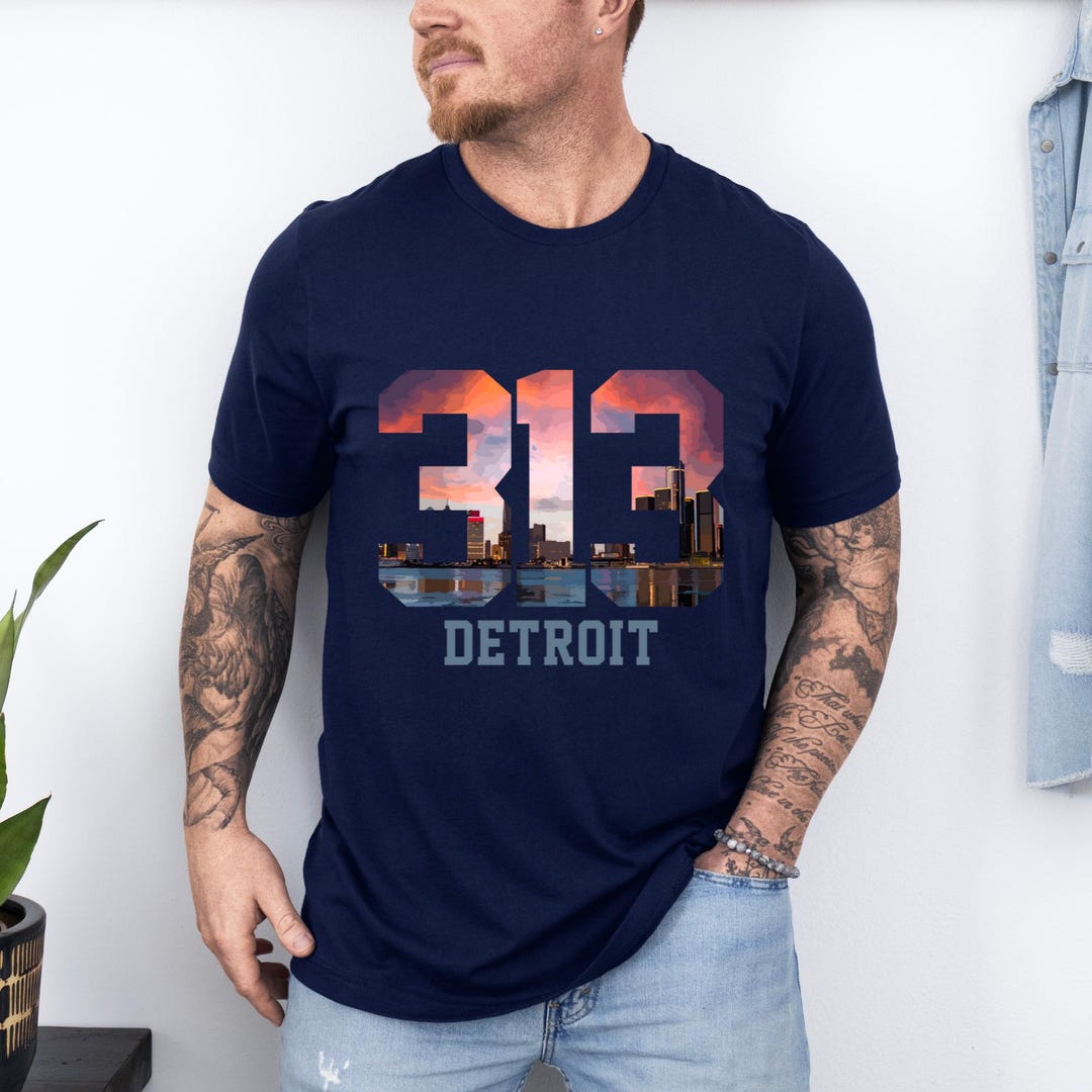 Detroit Michigan Shirt 313 Area Code Pride Tshirt Detroit Gift for Men ...