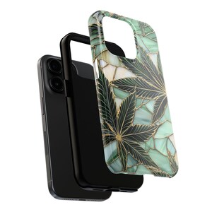 Stained Glass Cannabis Leaf Phone Case Art Deco Weed Pot Marijuana ...