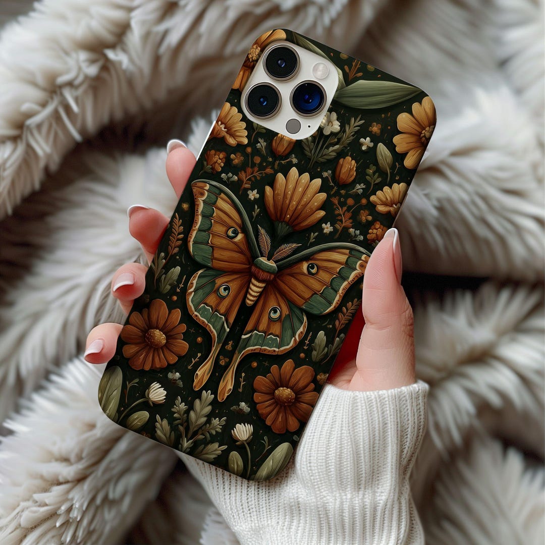 Luna Moth Wildflower Phone Case Mosaic Flower Floral iPhone 13 14 15 16 ...