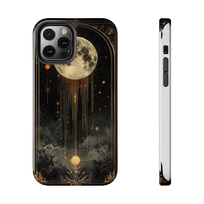 Celestial Artdeco Phone Case Full Moon Gothic Occult Witchy Wildflower ...