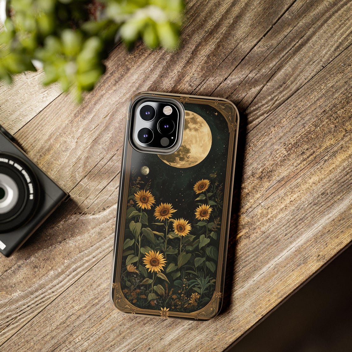 Sunflower Phone Case Wildflower Full Moon Celestial Botanical Floral ...