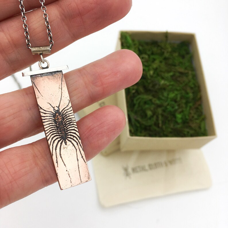 Handmade Customizable Centipede Necklace in Sterling Silver & - Etsy