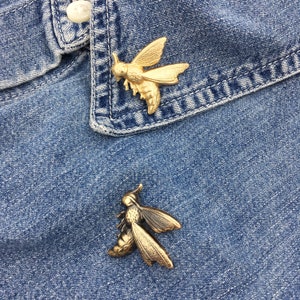 Brass Wasp Pin, Insect Pin, Insect Brooch, Bug Pin, Lapel Pin, Insect ...