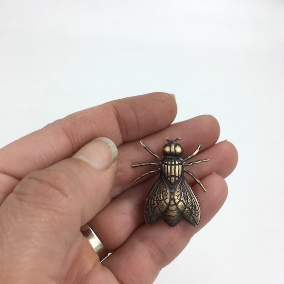 Large Brass Insect Fly Brooch or Pin for Your Lapel or Collar | Etsy