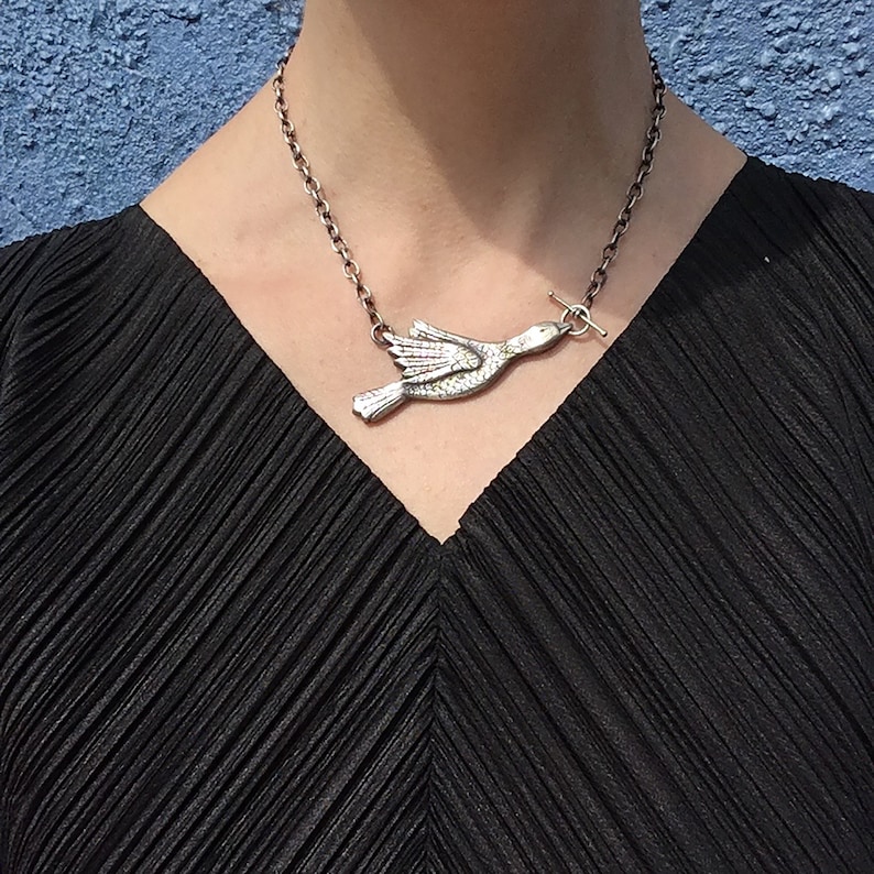 Handmade Sterling Silver Goose Necklace – Lost Wax Cast Bird Pendant ...