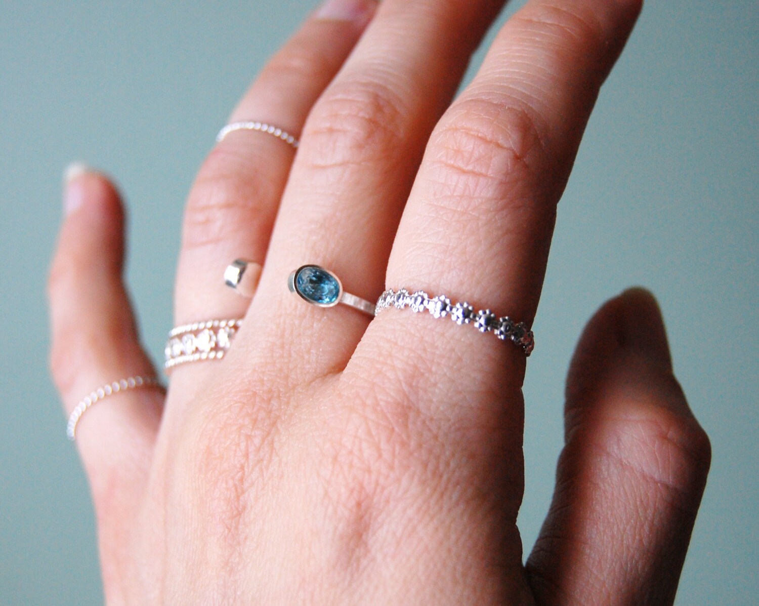 Handmade Sterling Silver Twisted Rope Ring, Stackable Midi Ring - Etsy