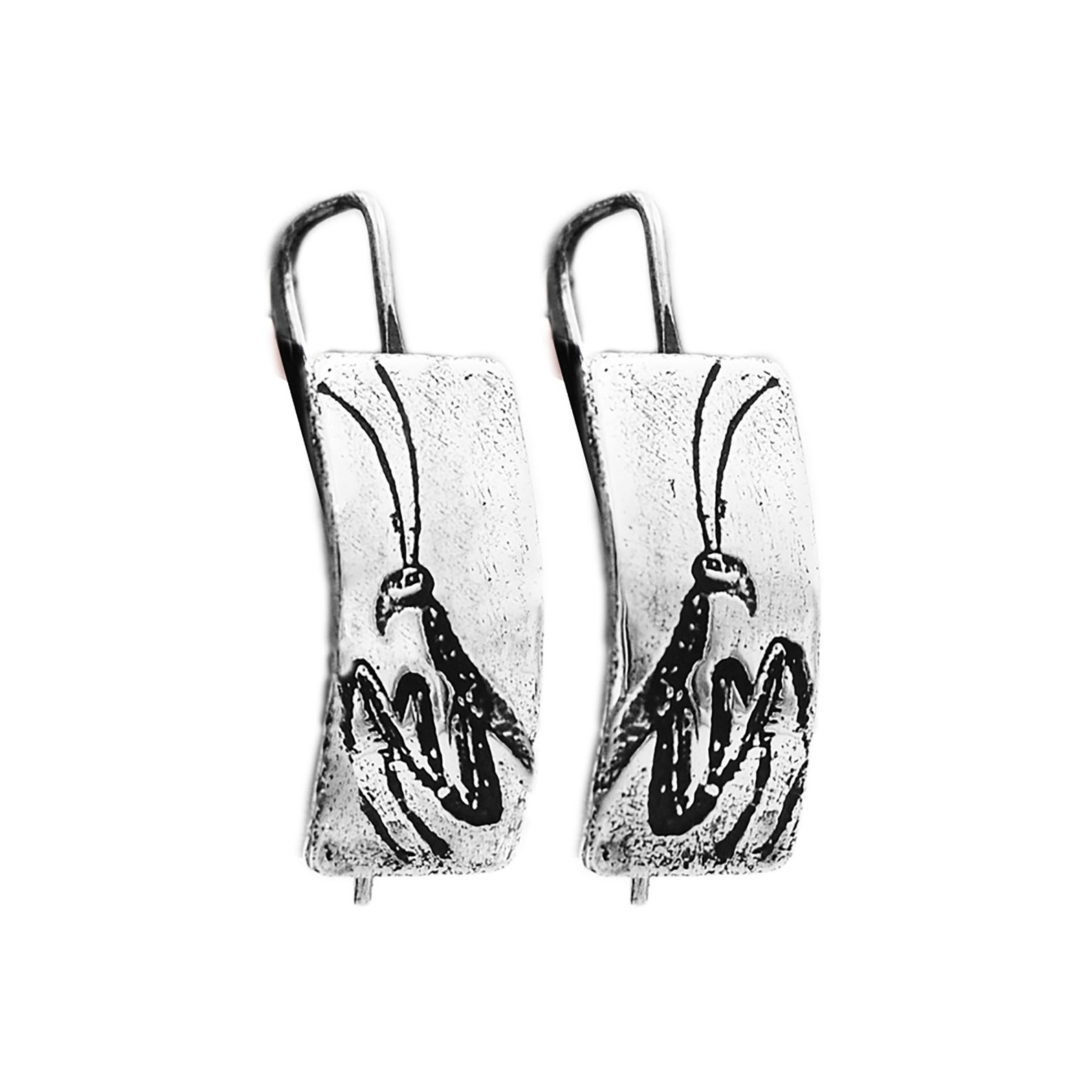 Handmade Sterling Silver Praying Mantis Earrings Praying | Etsy