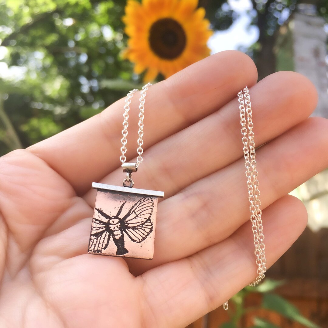 Handmade Customizable Hummingbird Moth Insect Necklace in Sterling ...