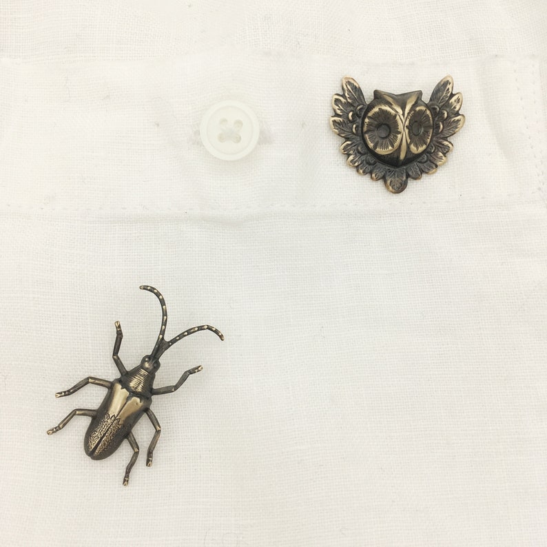 Brass Long Horned Beetle Pin Insect Brooch Bug Pin Lapel | Etsy