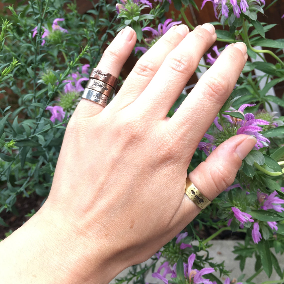 Handmade Bronze Eternity Ant Ring Band | Etsy