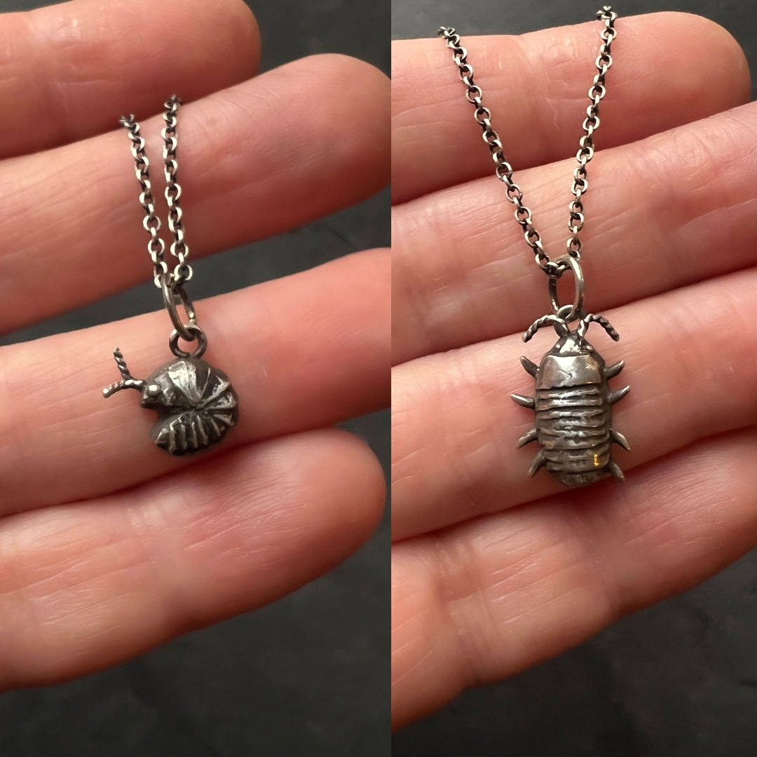 Sterling Silver, Brass, or Bronze Isopod Charm Pendant — Option to Add ...