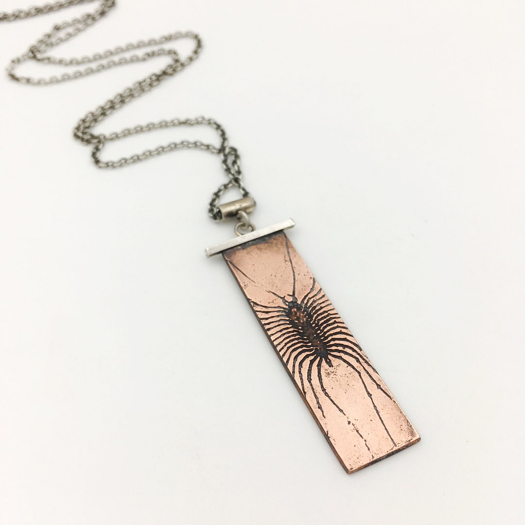 Handmade Customizable Centipede Necklace in Sterling Silver & Copper ...
