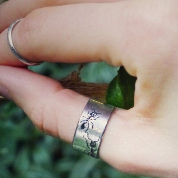 Handmade Sterling Silver Ant Ring Thumb Cuff Ring Entomology - Etsy