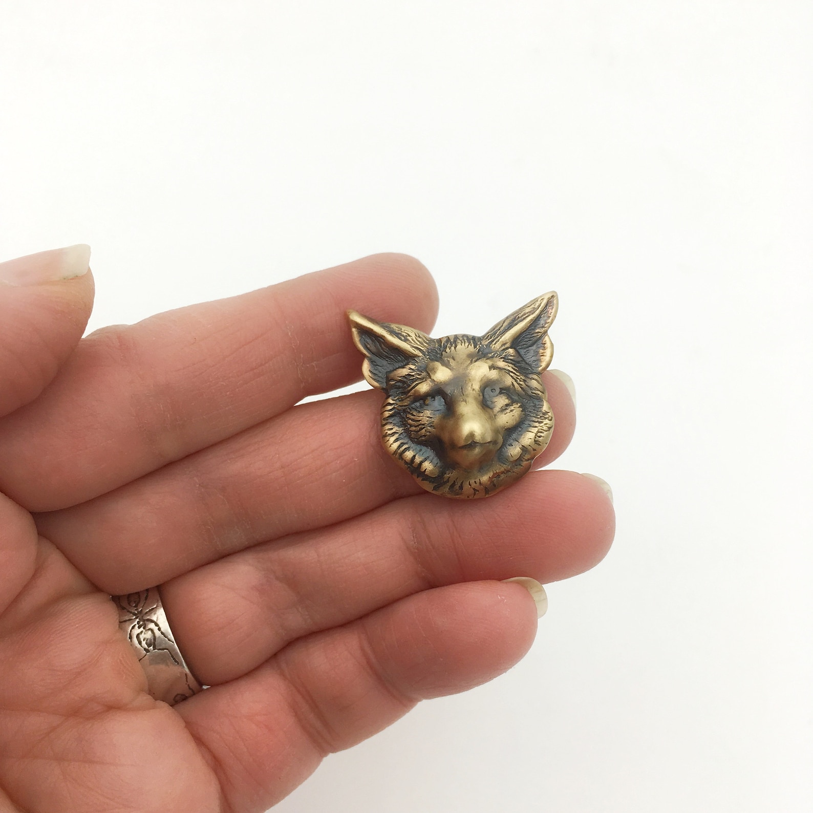 Gold Brass Fox Pin, Fox Jewelry, Fox Jewellery, Fox Brooch, Animal ...