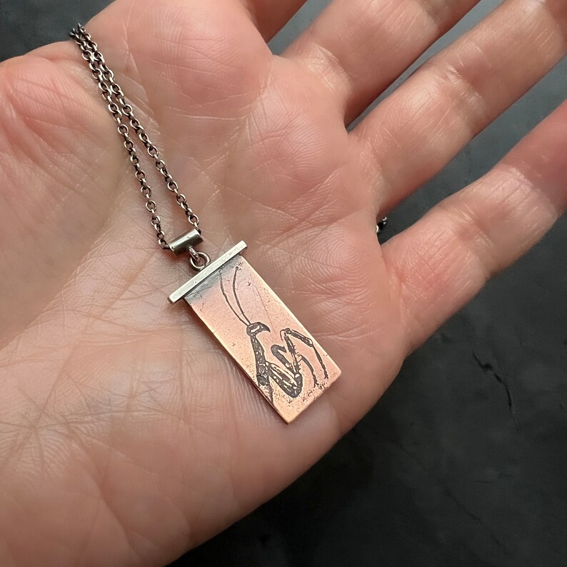 Customizable Handmade Praying Mantis Necklace in Sterling - Etsy