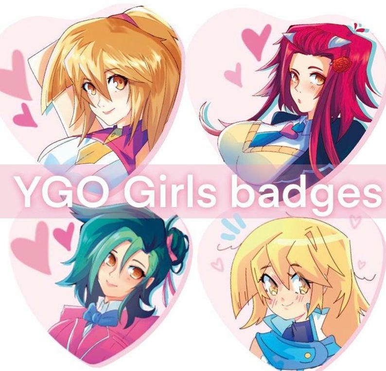 YGO Girls Heart Badge: Rainbow Holo Anime Pin - Etsy Australia
