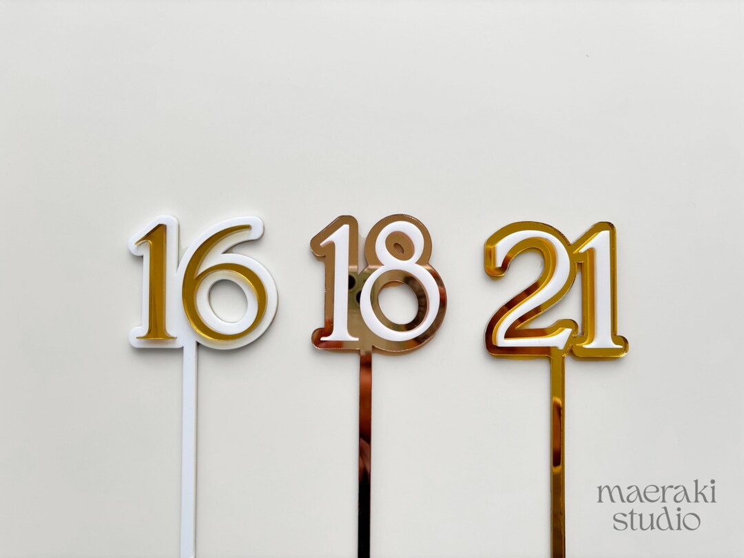 Elegant Number Milestone Cake Topper for Special Occasions - Etsy Australia