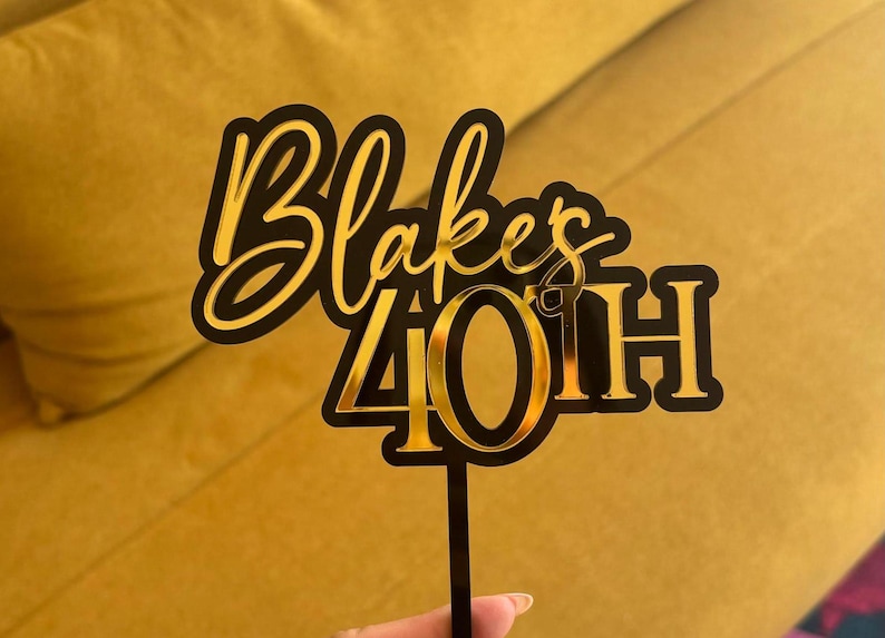 Classy Cursive Birthday Cake Topper for Special Occasions | Milestone ...