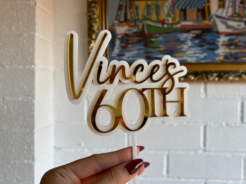 Classy Cursive Birthday Cake Topper for Special Occasions | Milestone ...