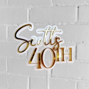 Classy Cursive Birthday Cake Topper for Special Occasions | Milestone ...