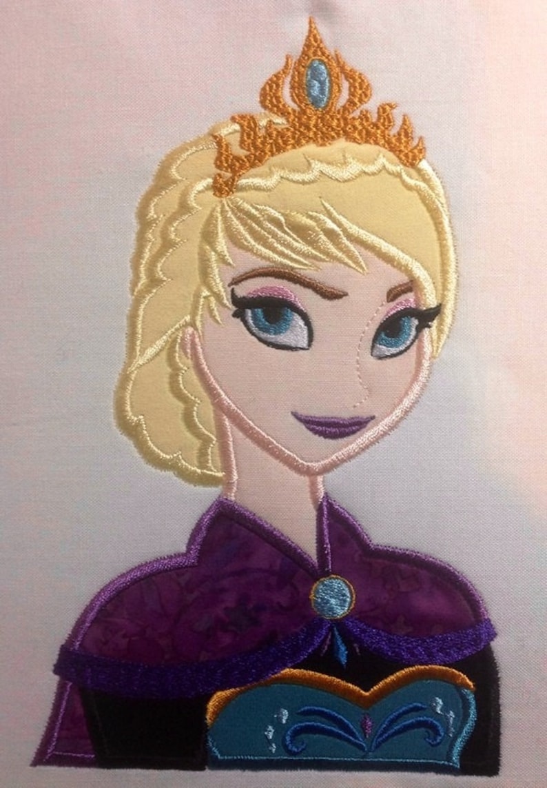Frozen Ice Queen Elsa Coronation Machine Embroidery Applique Design ...