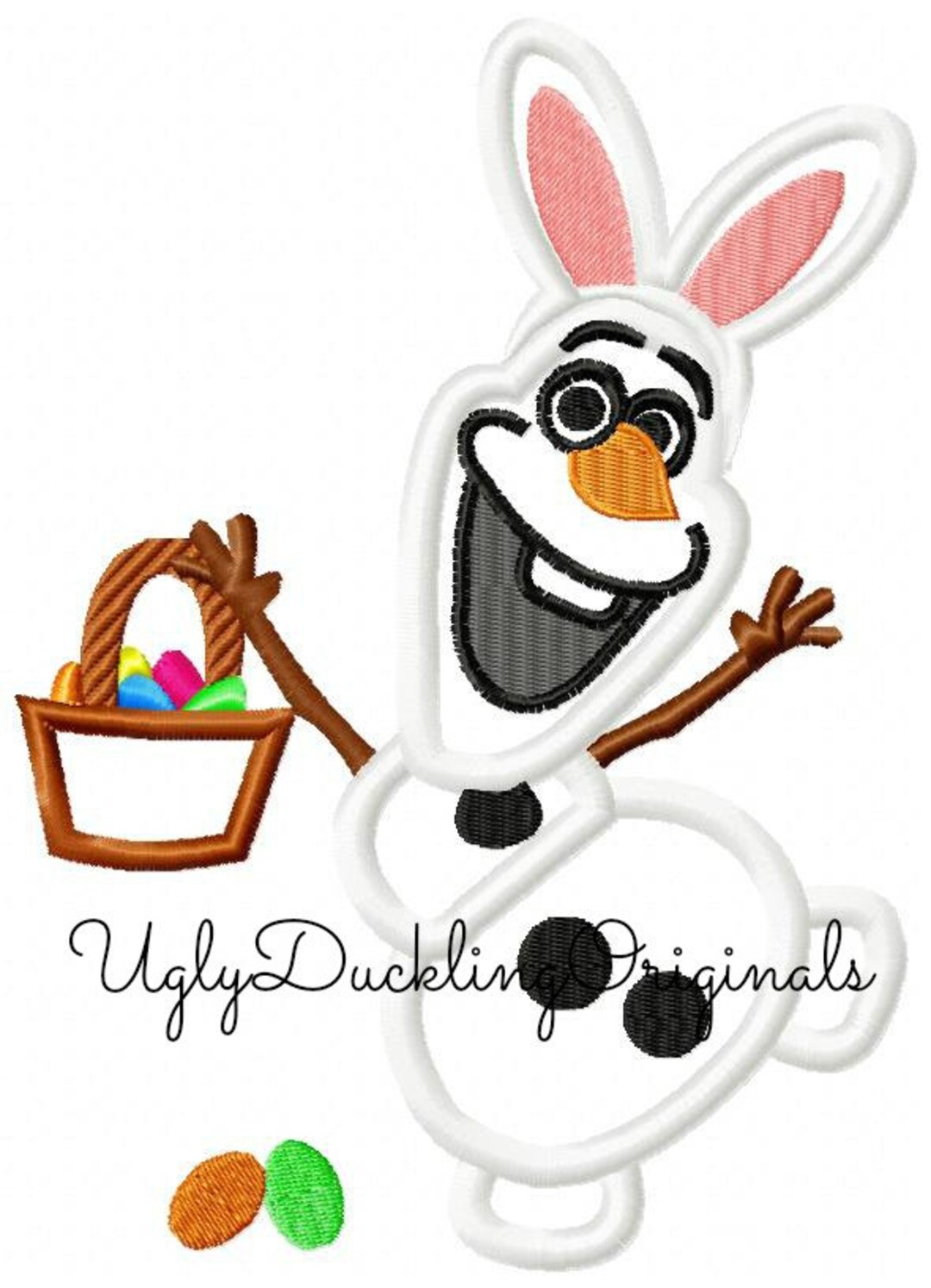 Frozen Olaf Applique Design Easter Bunny Original Artwork by ...