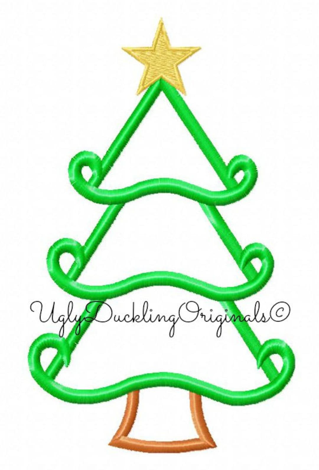 Simple Christmas Tree Applique Design Original Artwork by Udoappliques ...