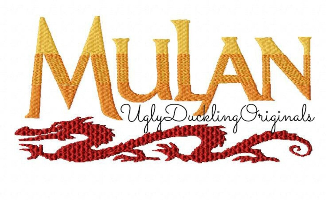 Mulan Embroidery Design Movie Logo Dragon Gradient Machine Digital ...