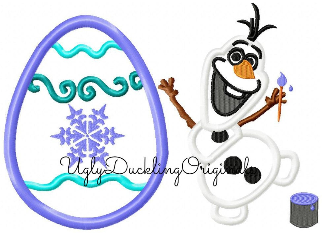 Frozen Olaf Applique Design Easter Egg Original Artwork by Udoappliques ...