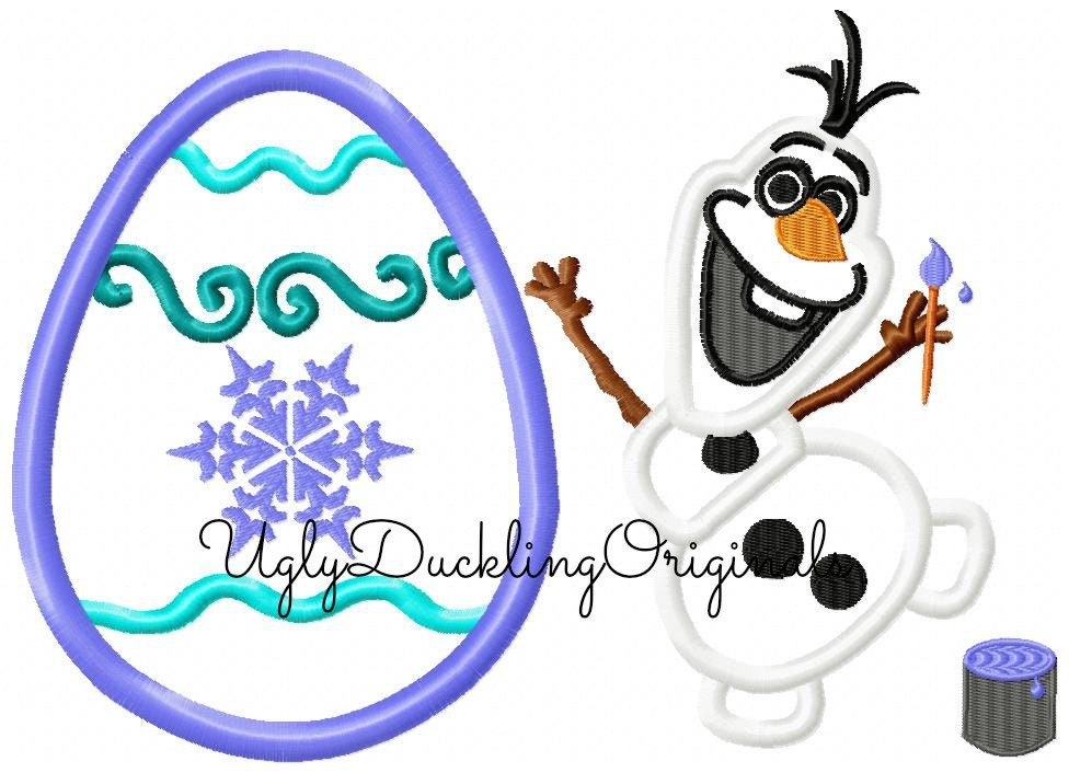 Frozen Olaf Applique Design Easter Egg Original Artwork by | Etsy