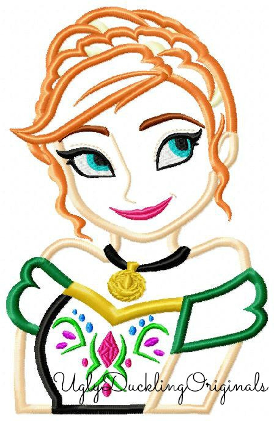 Frozen Princess Anna Coronation Machine Embroidery Applique | Etsy