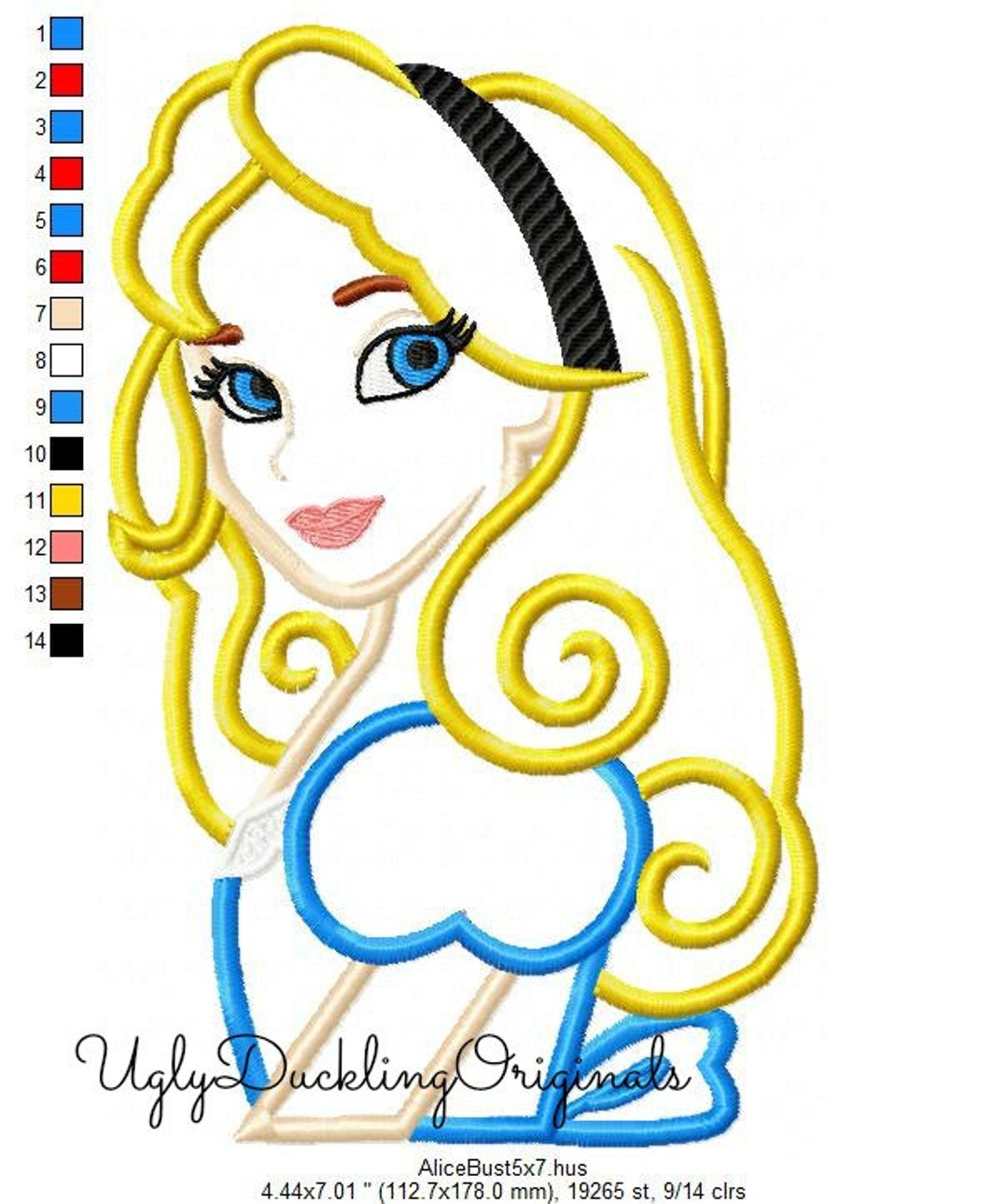 Wonderland Alice Machine Embroidery Original Artwork by Udoappliques ...