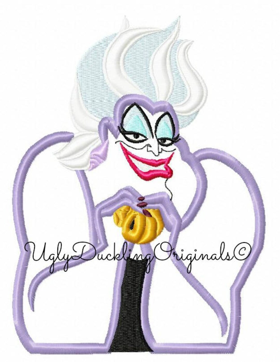 Ursula Applique Design Little Mermaid Ariel Original Artwork by ...