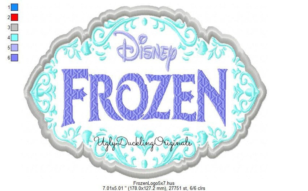 Frozen Logo Machine Embroidery Applique Design Digital Download - Etsy