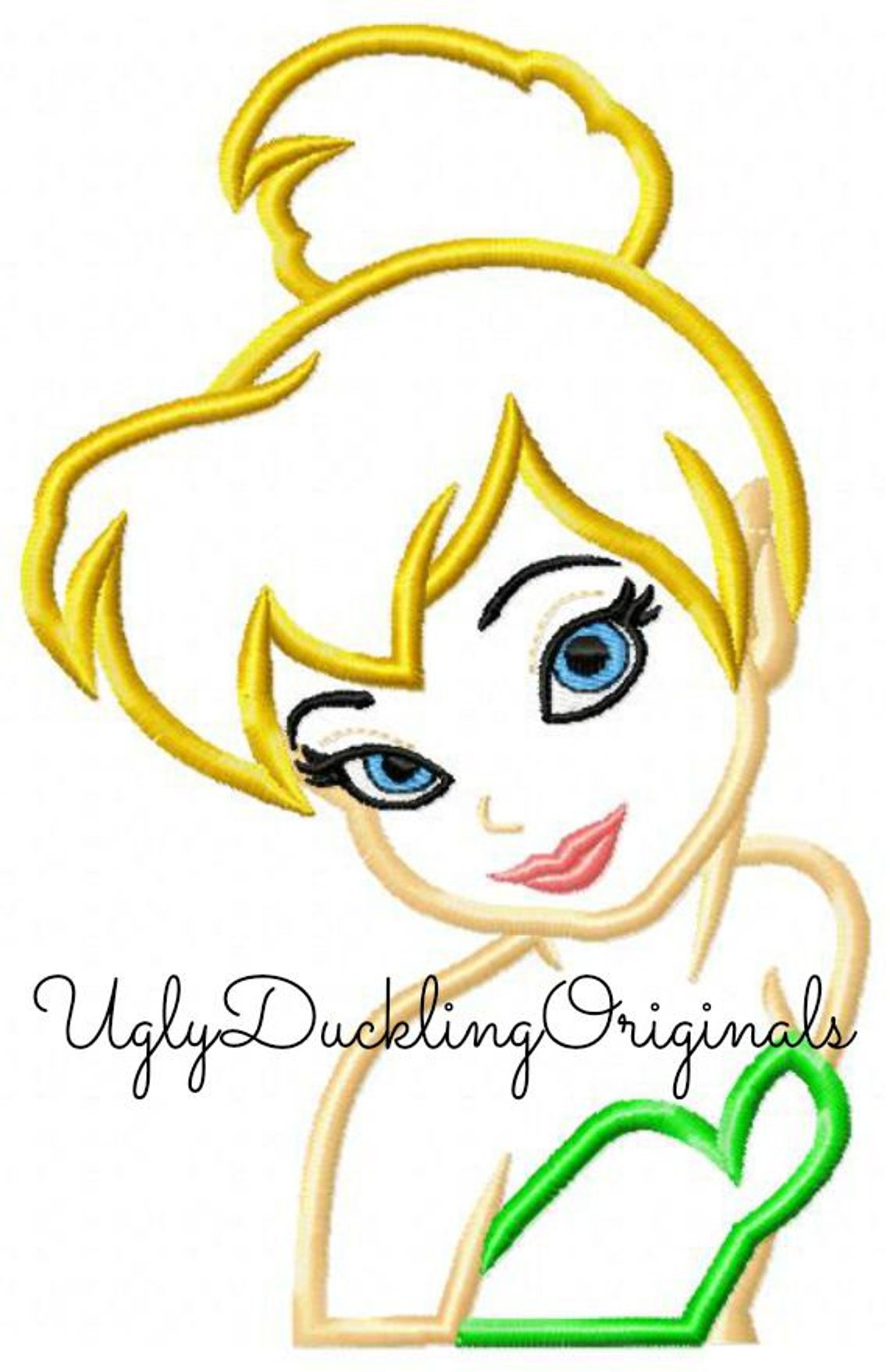 Tinkerbell Applique Design Fairy Machine Embroidery Digital - Etsy