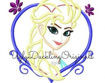 Elsa Applique Design Frozen Princess Machine Embroidery | Etsy