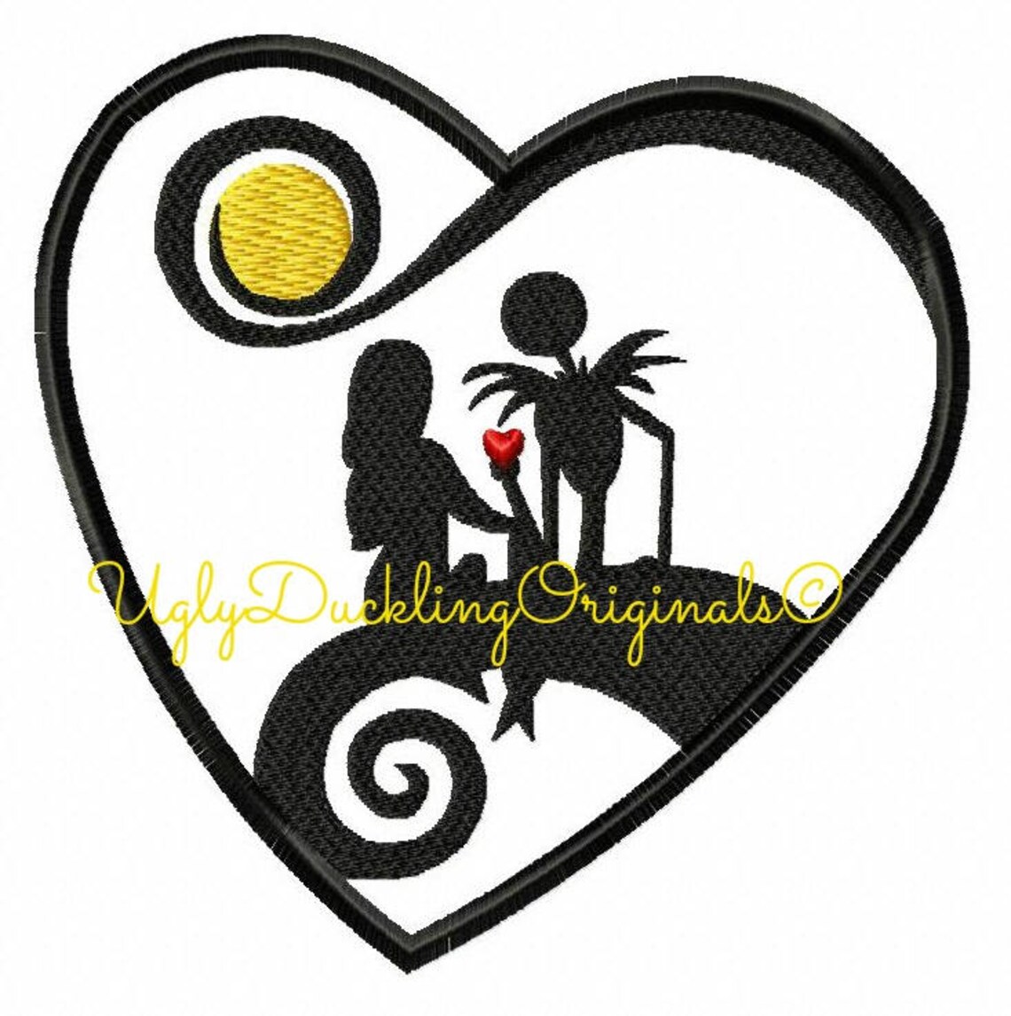 Jack Sally Heart Applique Design Original Artwork by Udoappliques ...