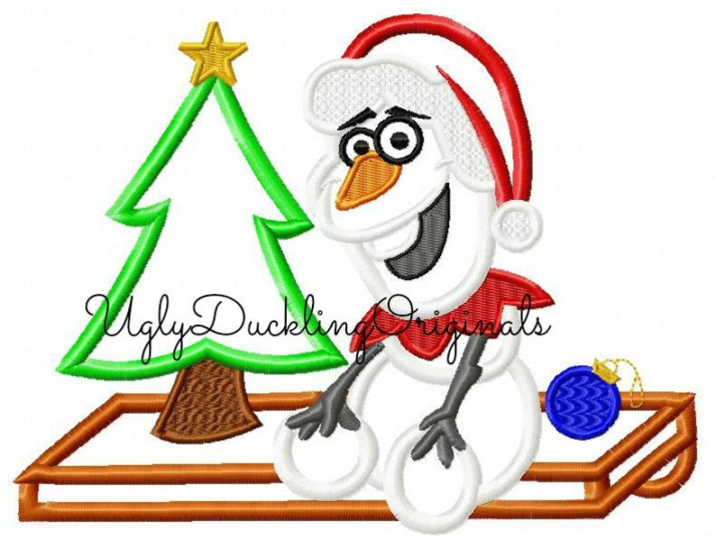 Frozen Olaf Sitting Christmas Original Artwork by Udoappliques™ Machine ...
