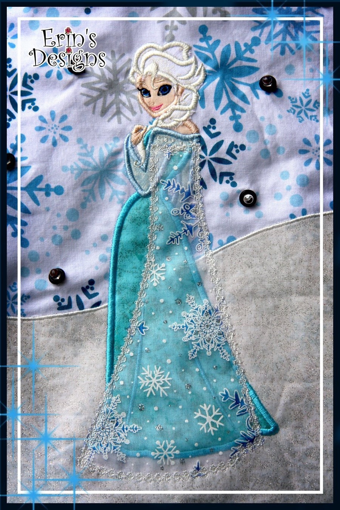 Frozen Elsa Applique Design Queen Full Body Original Artwork by ...