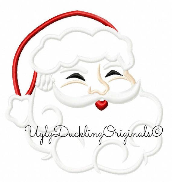 Santa Applique Design Original Artwork By UDOAppliques™ | Etsy