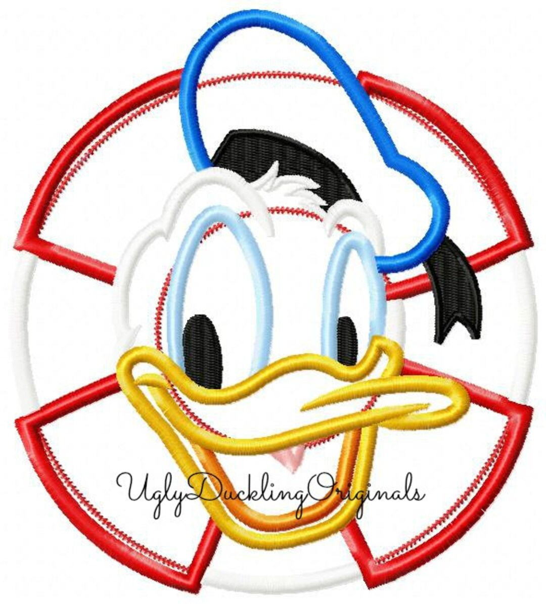 Donald Life Preserver Duck Machine Embroidery Applique Design Digital ...