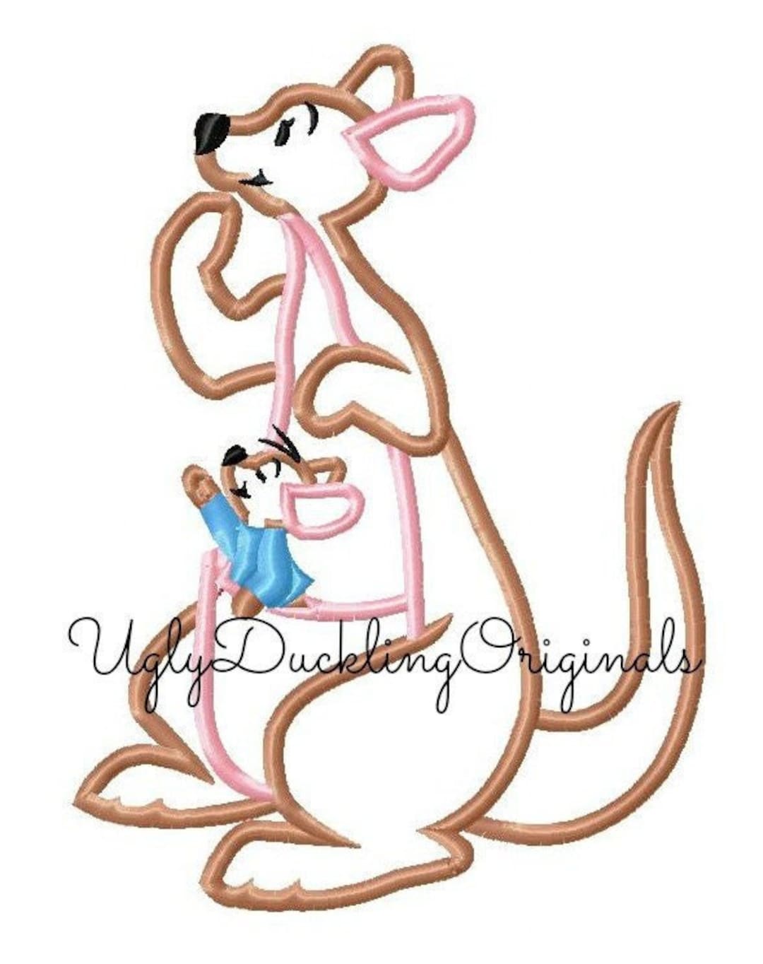 Kanga Roo Winnie the Pooh Applique Design Embroidery Machine Digital ...