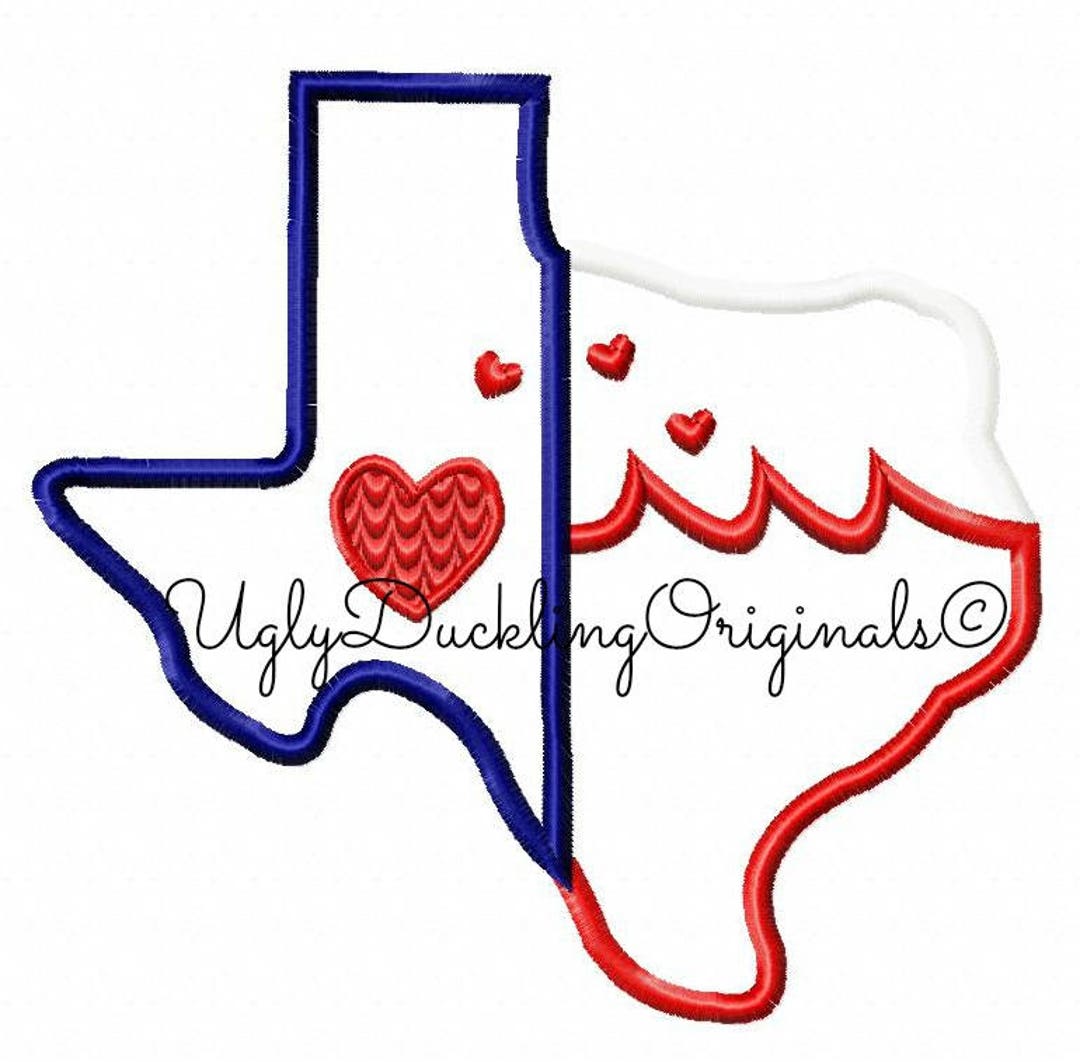 Texas Love Applique Design Original Artwork by Udoappliques™ Machine ...