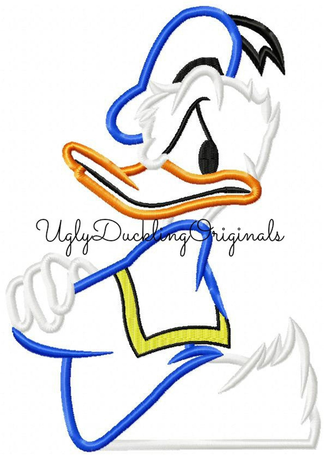 Donald Duck Applique Design Grumpy Machine Embroidery Digital Download ...