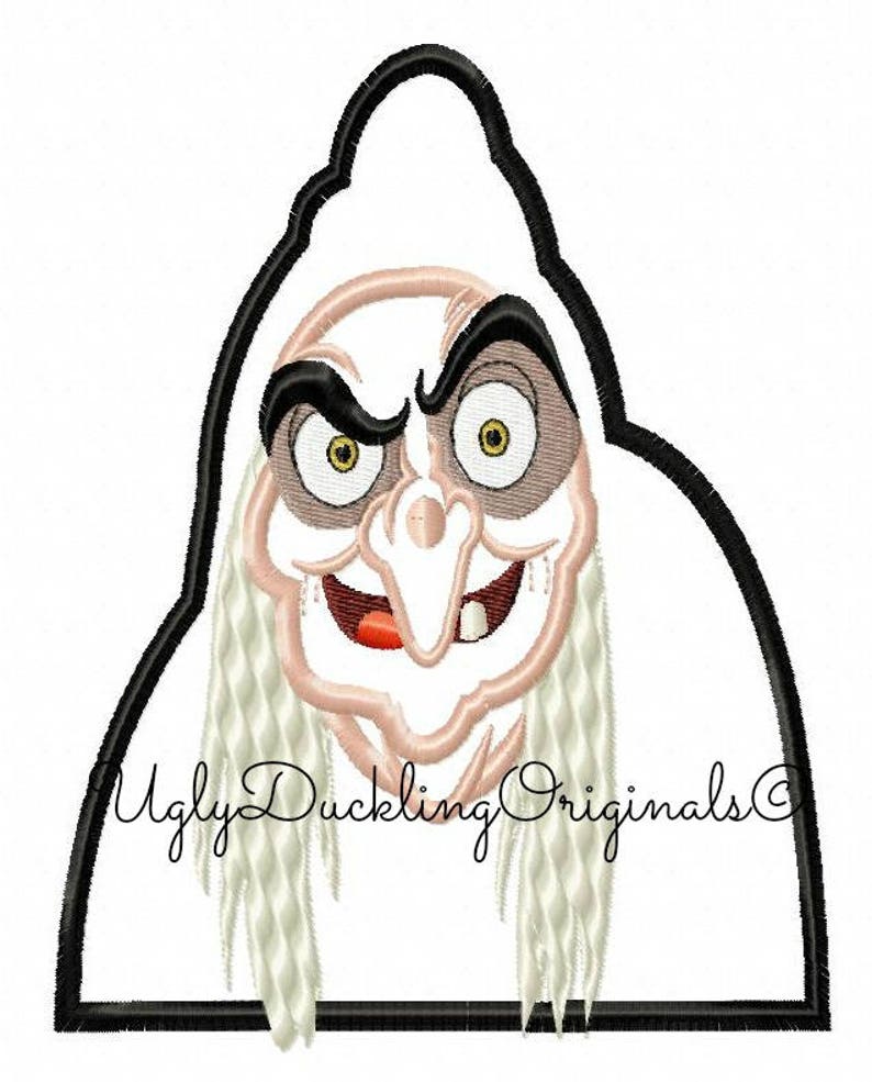 Snow White Witch Hag Applique Design Original Artwork by Udoappliques ...