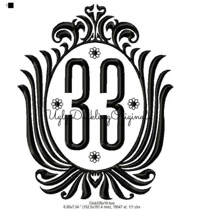 Club 33 Logo Machine Embroidery Applique Design Digital Download - Etsy