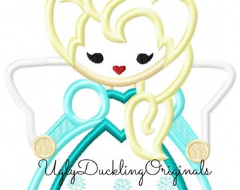 Elsa Applique Design Frozen Princess Machine Embroidery | Etsy