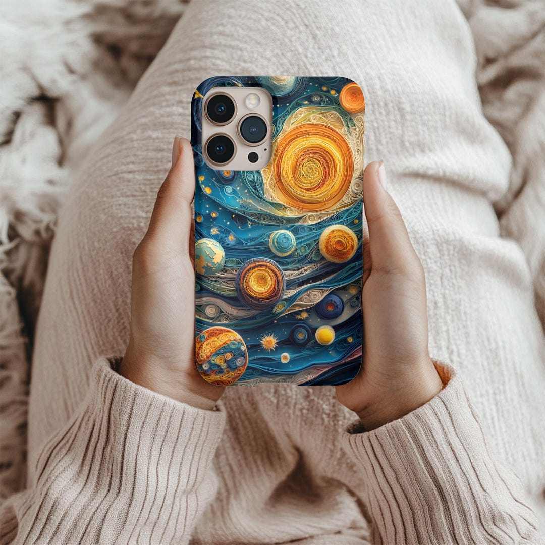 Solar System Paper Quilling Phone Tough Case, iPhone 15 Plus, iPhone 16 ...