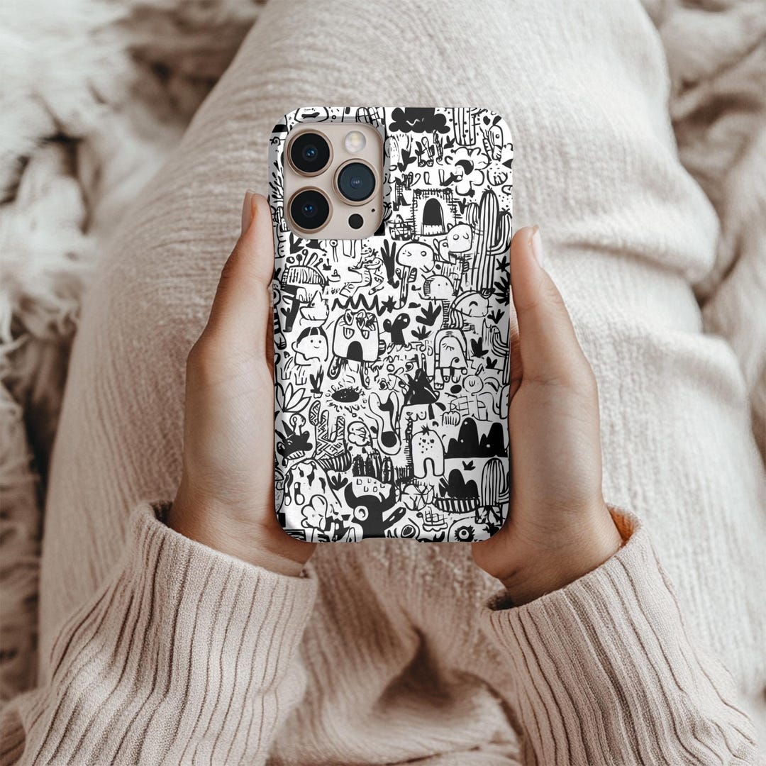 Phone Case, Street Art Doodles Style, Hand Drawn, iPhone 14, 15 ...